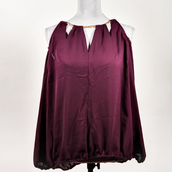 BOLD elements | Tops | Bold Elements Purple Cut Out Long Sleeve Blouse ...